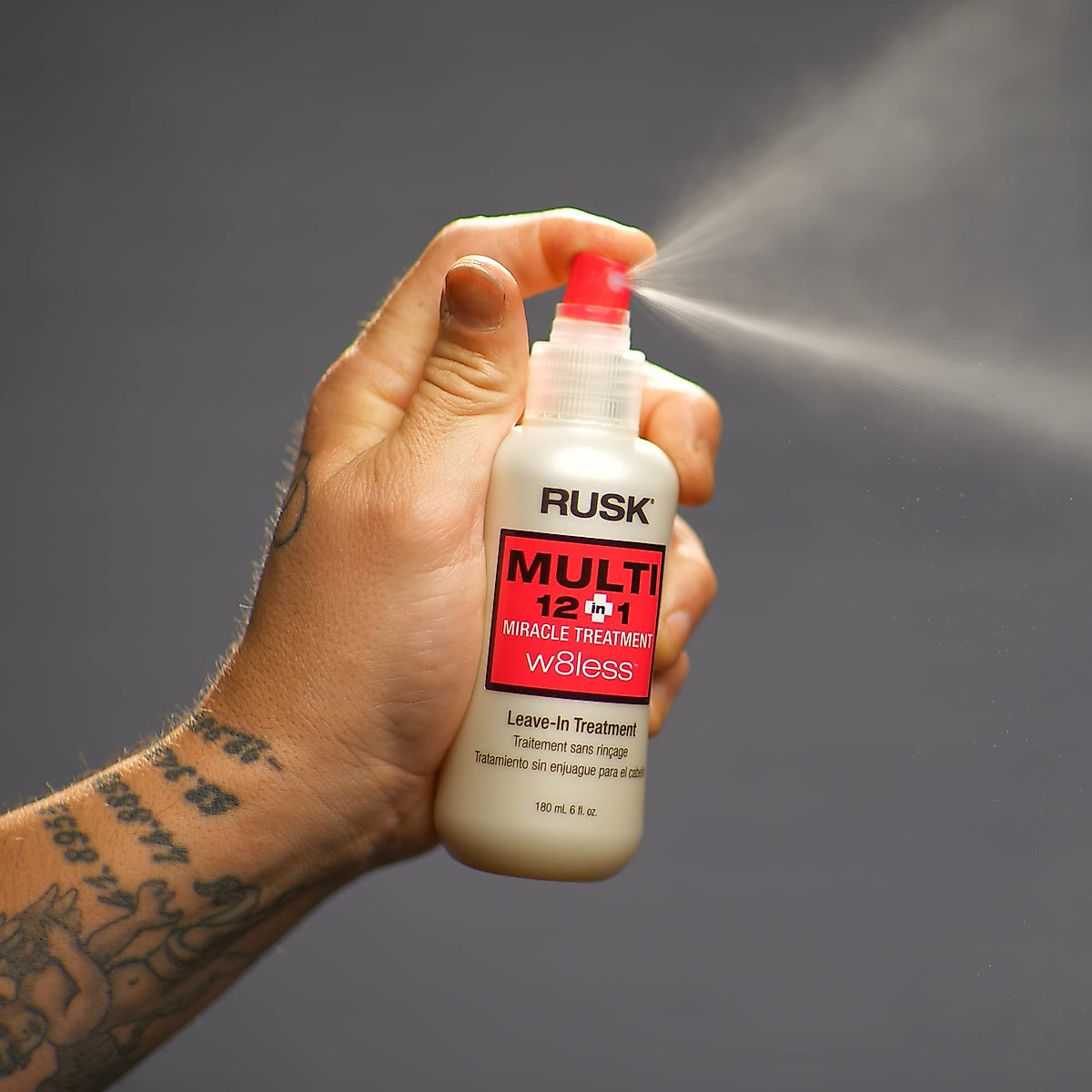 RUSK Designer Collection Multi 12 In 1 W8less Miracle Leave in Treatment, 6 Oz, Versatile Styling Product, Adds Shine, Smoothest, Detangles, Controls Frizz, and Protects Haircolor