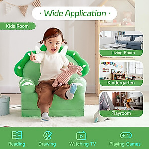 Hallo Deer Kids Couch Fold Out Soft Toddler Chair, 3-in-1 Kids Chair for Toddlers, Kids Sofa Dinosaur Chair, Children Couch for Toddlers 1-3, Kids Folding Toddler Chairs for Boys and Girls