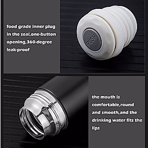 Insulated Water Bottle Travel Coffee Mug Stainless Steel Vacuum Flask Coffee Cups Water Flask for Hot and Cold Drinks 14.2 oz/420ml（Black）