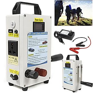 Portable Hand Crank Generator, TK150W-C 150W High Power Charger Emergency Power Supply Charger Travel Mobile Phone Charging Notebook Charging Light Source Electrical Appliances(12V DC)