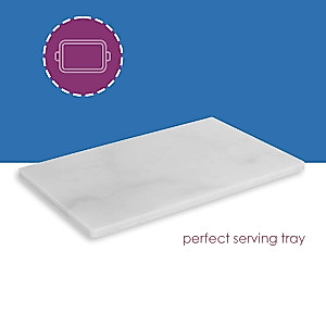 Home Basics 8" x 12" Marble Cutting Board, White