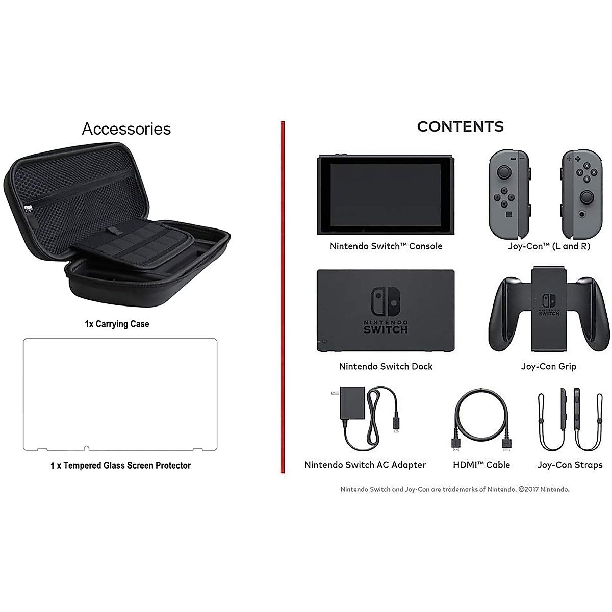 Nintendo Switch Deluxe Holiday Game Bundle: Nintendo Switch with Gray Joy-Con - 6.2" Touchscreen LCD Display + Nintendo Switch Minecraft Game and T.F. Card