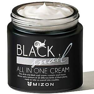 MIZON Black Snail All In One Cream Intensive Korean Skin Care Facial Moisturizing Snail Mucin Extract (2.54 fl oz)