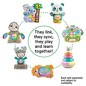 Fisher-Price Linkimals Baby & Toddler Toy Play Together Panda Plush With Interactive Music & Lights For Ages 9+ Months