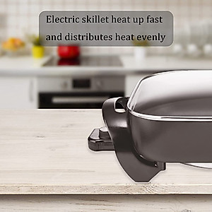 16 inch Nonstick Electric Skillet - Large Capacity Serves 4 to 6 People