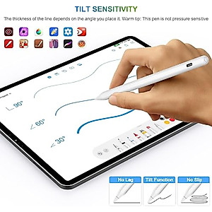 Pencil 2nd Generation Magnetic Wireless Charging: HATOKU Stylus Pen for iPad with Tilt Sensitvity Palm Rejection for iPad Air 3 4 5th M2 - iPad Mini 5 6th - iPad 6 7 8 9 10 Gen - iPad Pro 11 12.9 M4