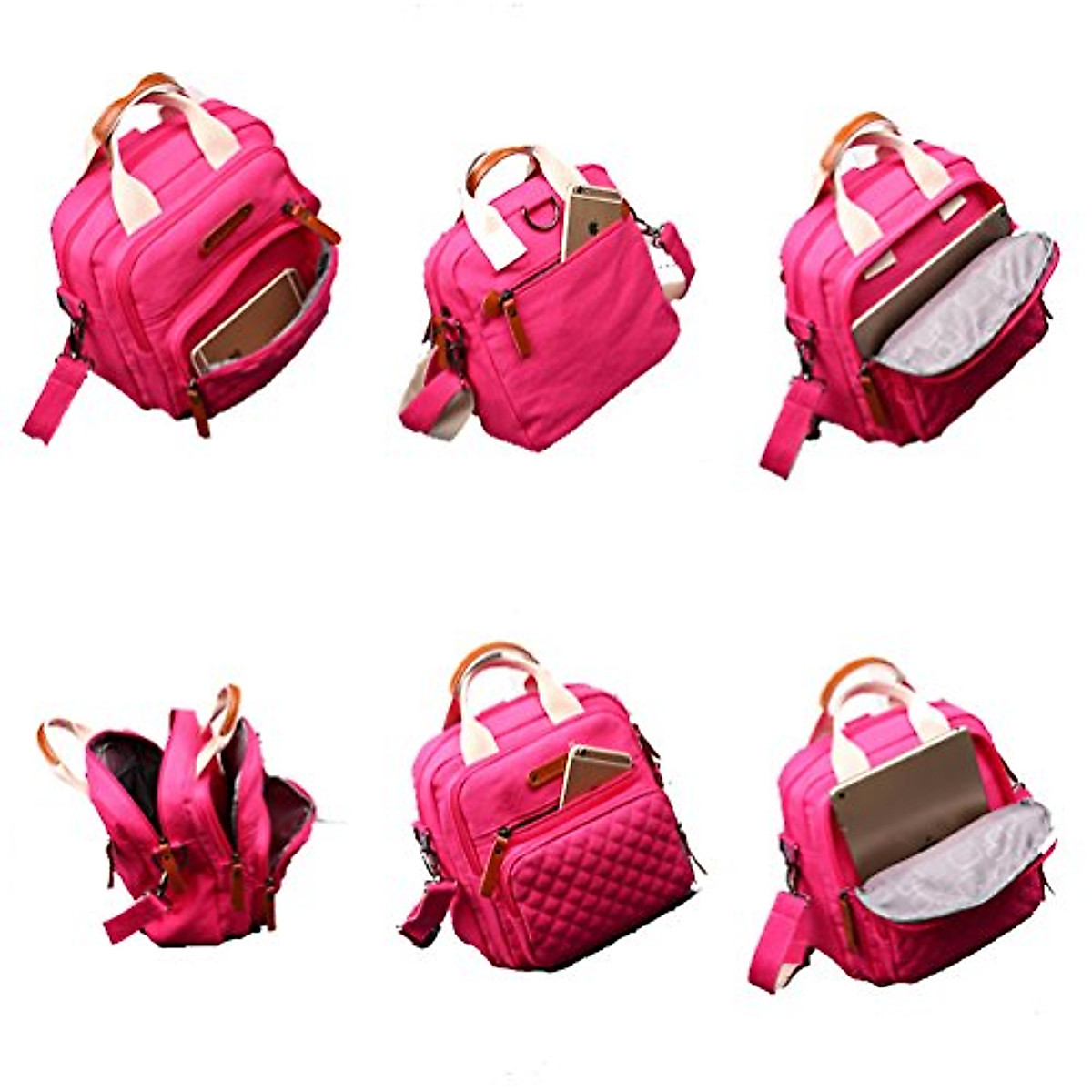 Mini Multi-Function Diaper Bag Tote Messenger Backpack-Red