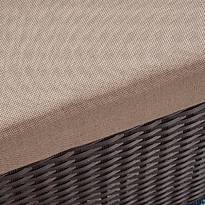 Christopher Knight Home Puerta Outdoor Wicker 3-Seater Sofa, Dark Brown / Beige Cushion