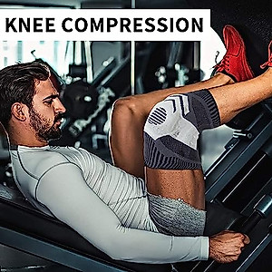 Knee Braces for Knee Pain, 2 Pack Knee Brace, Knee Compression Sleeve, Knee Support with Side Stabilizers & Patella Gel Pad for Workout, Knee Pain Relief, Arthritis, Weight Lifting，Football，Basketball