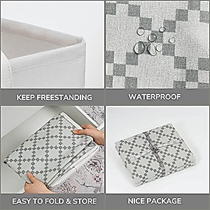 CherryNow Large Laundry Hmaper 90L 2 Pack, Collapsible Laundry Basket Dirty Clothes Hamper with Extended Handles Decorative Basket for Laundry Tall Laundry Bin for Bathroom, Bedroom, Grey