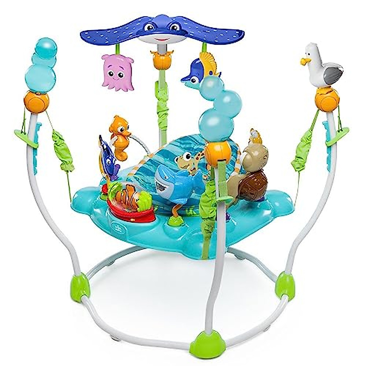 Bright Starts Disney Baby Finding Nemo Sea of Activities Baby Activity Center Jumper with Interactive Toys, Lights, Songs & Sounds, 6-12 Months (Blue)