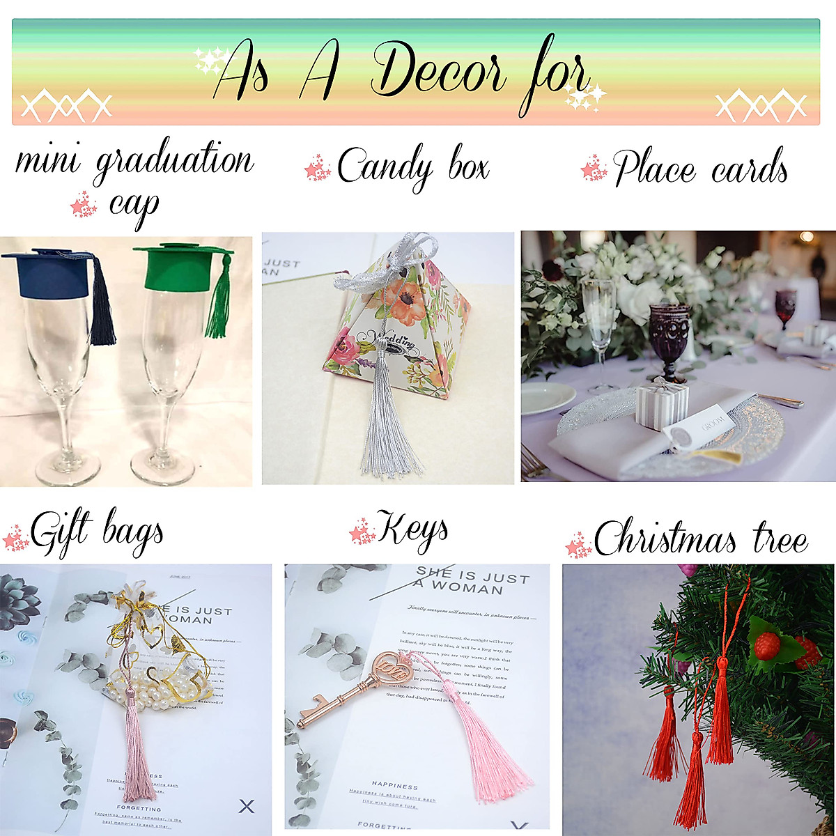 Aokbean 100pcs 5 Inches Handmade Silky Floss Soft Craft Bookmark Tassels with Loops for DIY, Jewelry Making, Graduation Tassel,Bookmarks,Souvenir (Light Gold)