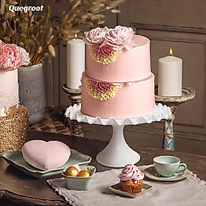 Quegroot 12-Inch Porcelain Cake Stand, Wedding Cake Stand, Round Dessert Stand, White Cake Stand, Cupcake Stand for Wedding, Birthday Party