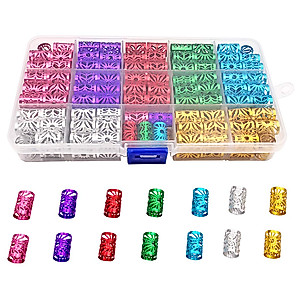 Messen 170 Pieces Dreadlocks Beads Multicolor Aluminum Dread Locks Metal Cuffs Hair Decoration Braiding Hair Jewelry (Not Break Easily)