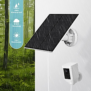 Solar Panel for Ring Camera,5W Ring Solar Panel,Ring Camera Solar Panel Compatible with Ring Spotlight Cam Battery & Ring Stick Up Cam Battery,Ring Stick Up Cam 2nd & 3rd Gen with Barrel Plug (1 Pack)