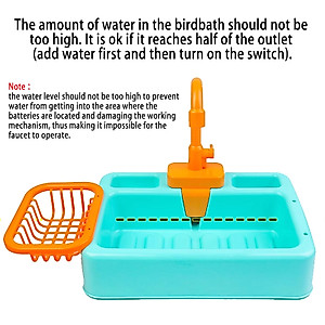 kathson Bird Bathtub Parrot Shower Box Bathing Tub Container Cage Accessory for Small Medium Parakeet Cleaning Supplies,Two Uses: Parrot Bathtub and Kitchen Sink Toy