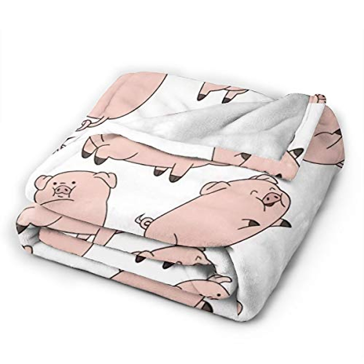 DIYAB Gravity Falls Pig Flannel Fleece Blanket Warm Bed Blankets for Couch Sofa Bed Traveling 50 x 40 Inch/127 x 102 cm