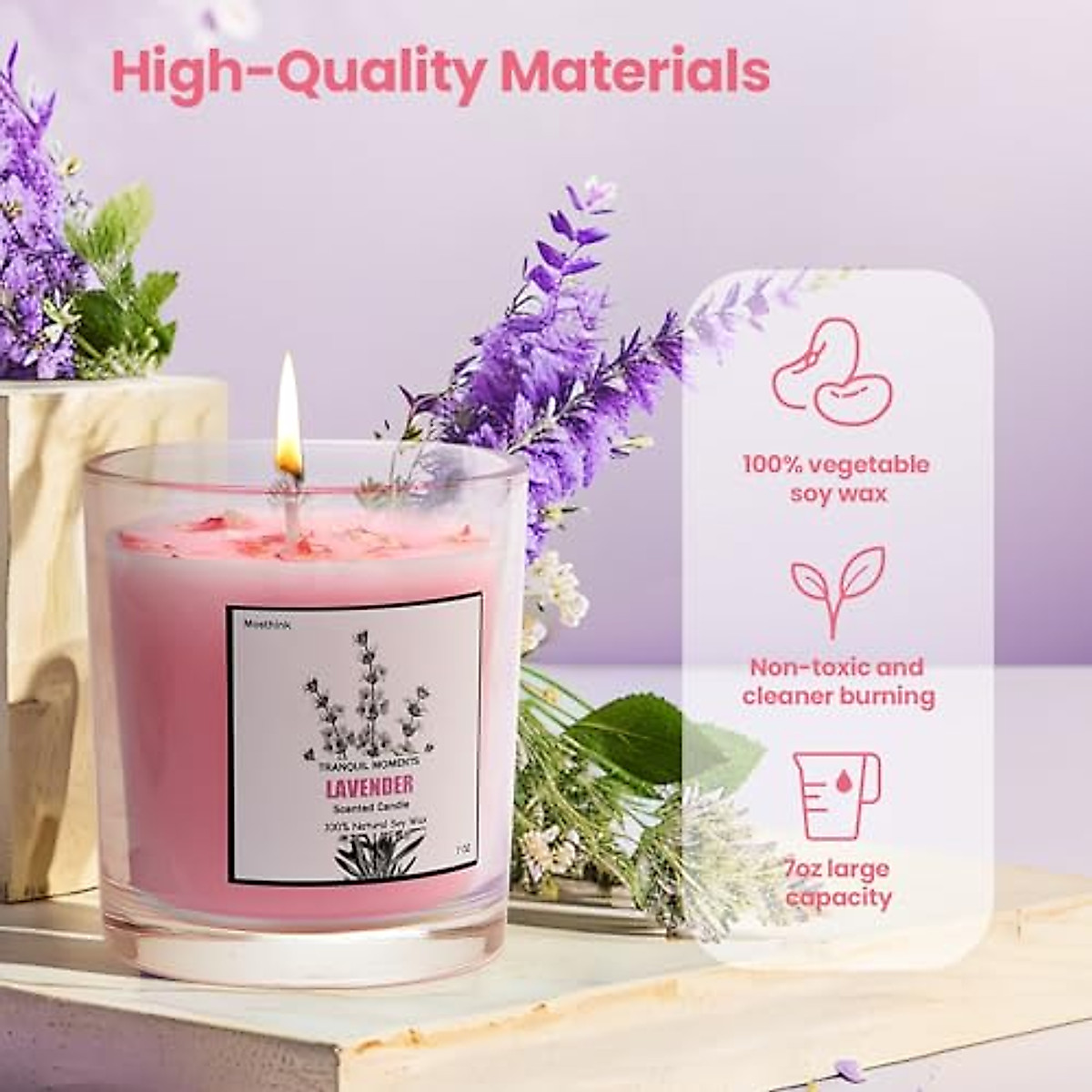 20oz Insulated Tumblers with Lid & Straw, Makeup Bag, 7oz Scented Candles Birthday Gifts Sets for Women, Care Package for Women Gifts Rose Scented Candles, Get Well Soon Gifts Baskets for Women