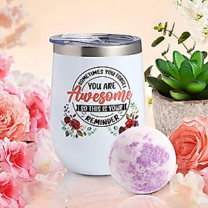 Thank You Gifts for Women, Relaxation Gifts for Women,Birthday Christmas Gifts for Friends, Gifts for Her Girlfriend Sister Mom Unique Gifts Box Wine Tumbler Scented Candle