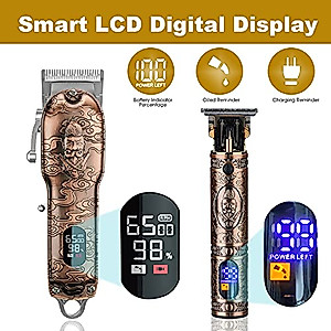 RESUXI Hair Clippers for Men with Barber Trimmer Set ,Professional Haircut Clippers for Hair Cutting Grooming Kit ,Cordless Beard Trimmer Hair Cutter Barber Accessories USB Rechargeable