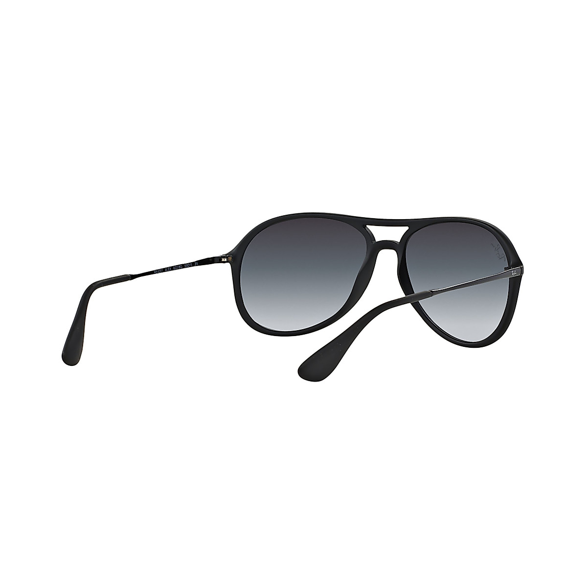 Ray-Ban Men's RB4201 Alex Square Sunglasses, Rubber Black/Light Grey Gradient Dark Grey, 59 mm