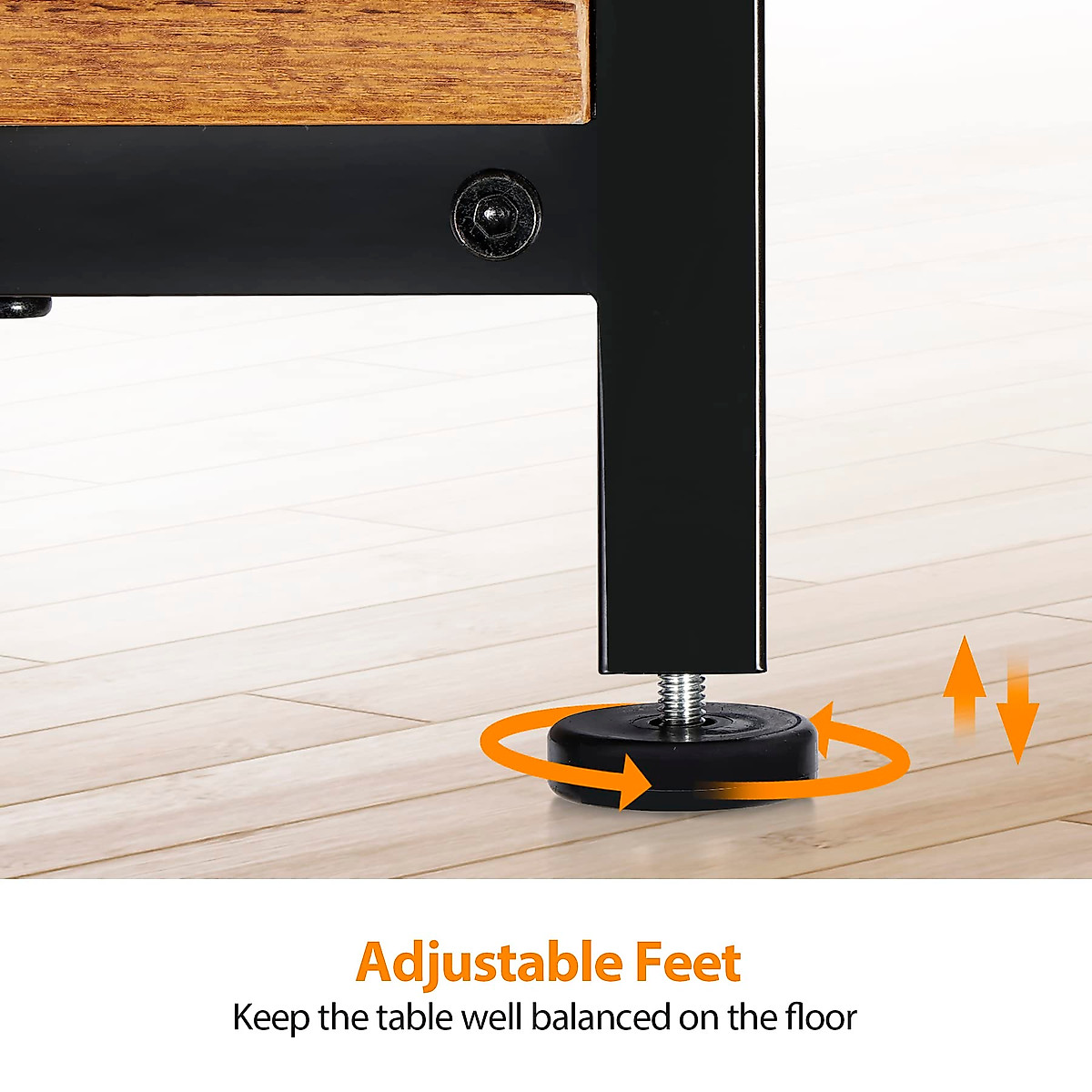 ZenStyle Industrial Coffee Table with Storage Shelf for Living Room, Wood Look Accent Furniture with Vintage Wooden Board Stable Metal Frame Cocktail Table 2-Tier Tea Table (Retro Brown)