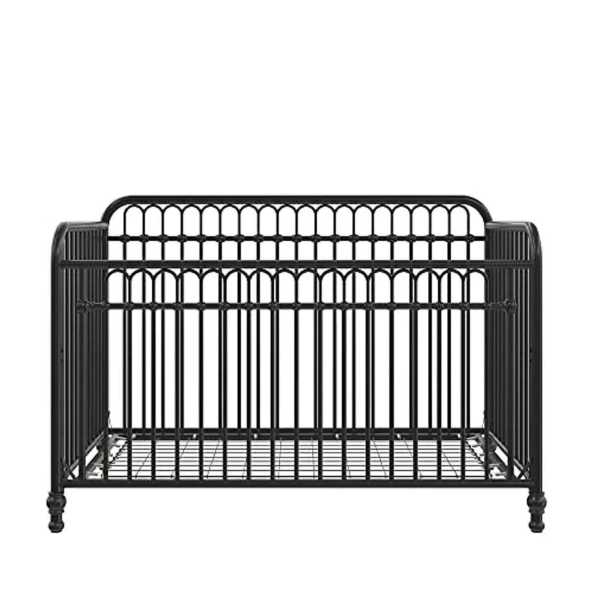 Little Seeds Raven 3-in-1 Convertible Metal Crib, JMPA Certified, Black