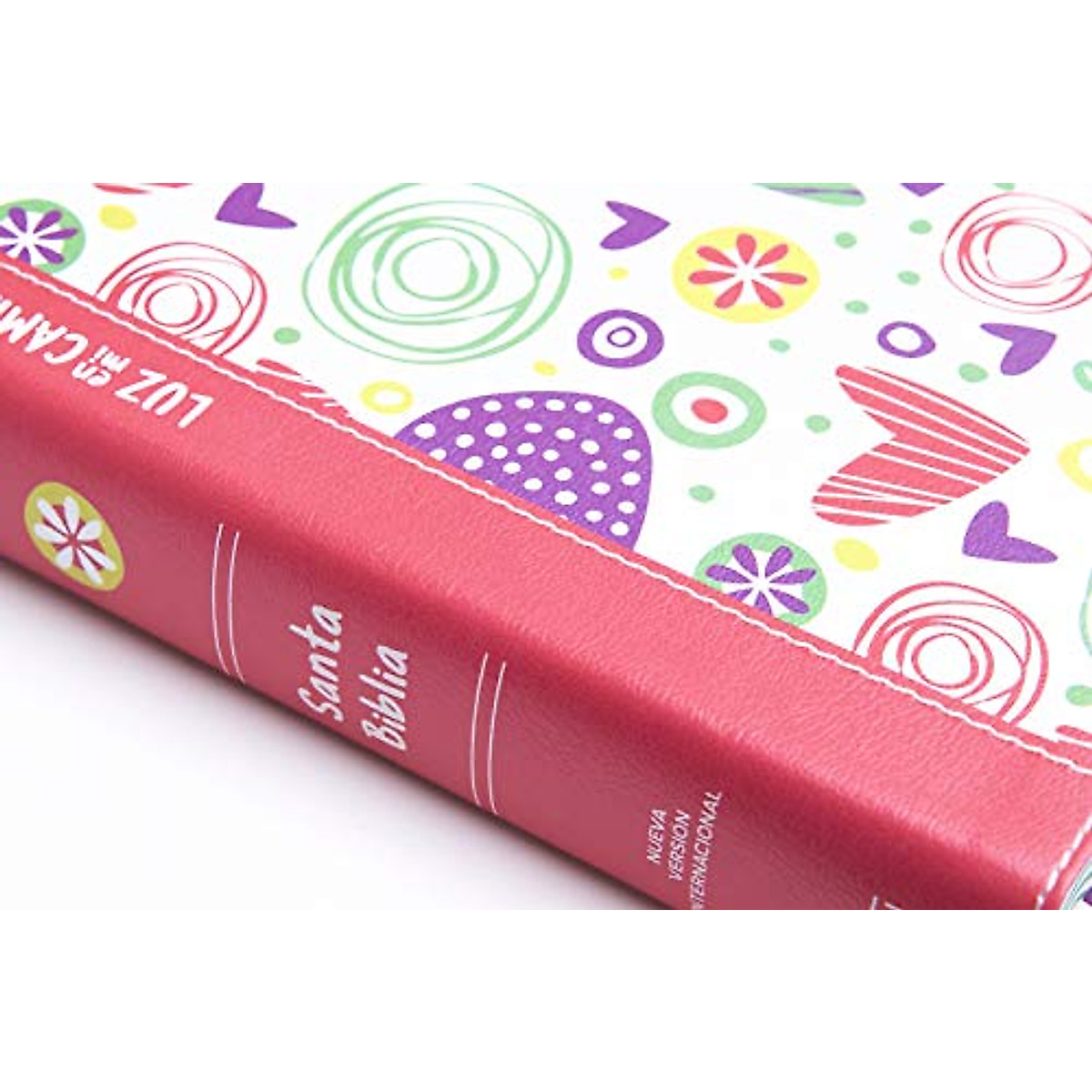 NVI Biblia Luz en mi camino corazones, multicolor símil piel (Spanish Edition)