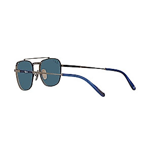 Ray-Ban RB8258 Frank II Titanium Pilot Sunglasses, Gunmetal/Polarized Blue, 54 mm