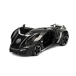 Jada Toys Marvel Black Panther & Lykan Hypersport Die-cast Car, 1:24 ScaleVehicle & 2.75 Collectible Figurine