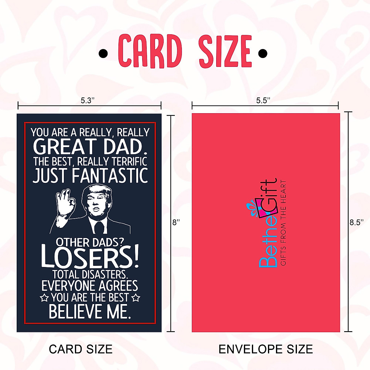 BETHEGIFT Funny Card for Dad from Daughter, Son, Kids - Dad Birthday Card - Christmas Gifts for Dad Card - Dad Christmas Gifts - Fathers Day Card for Dad - Humorous Dad Greeting Cards