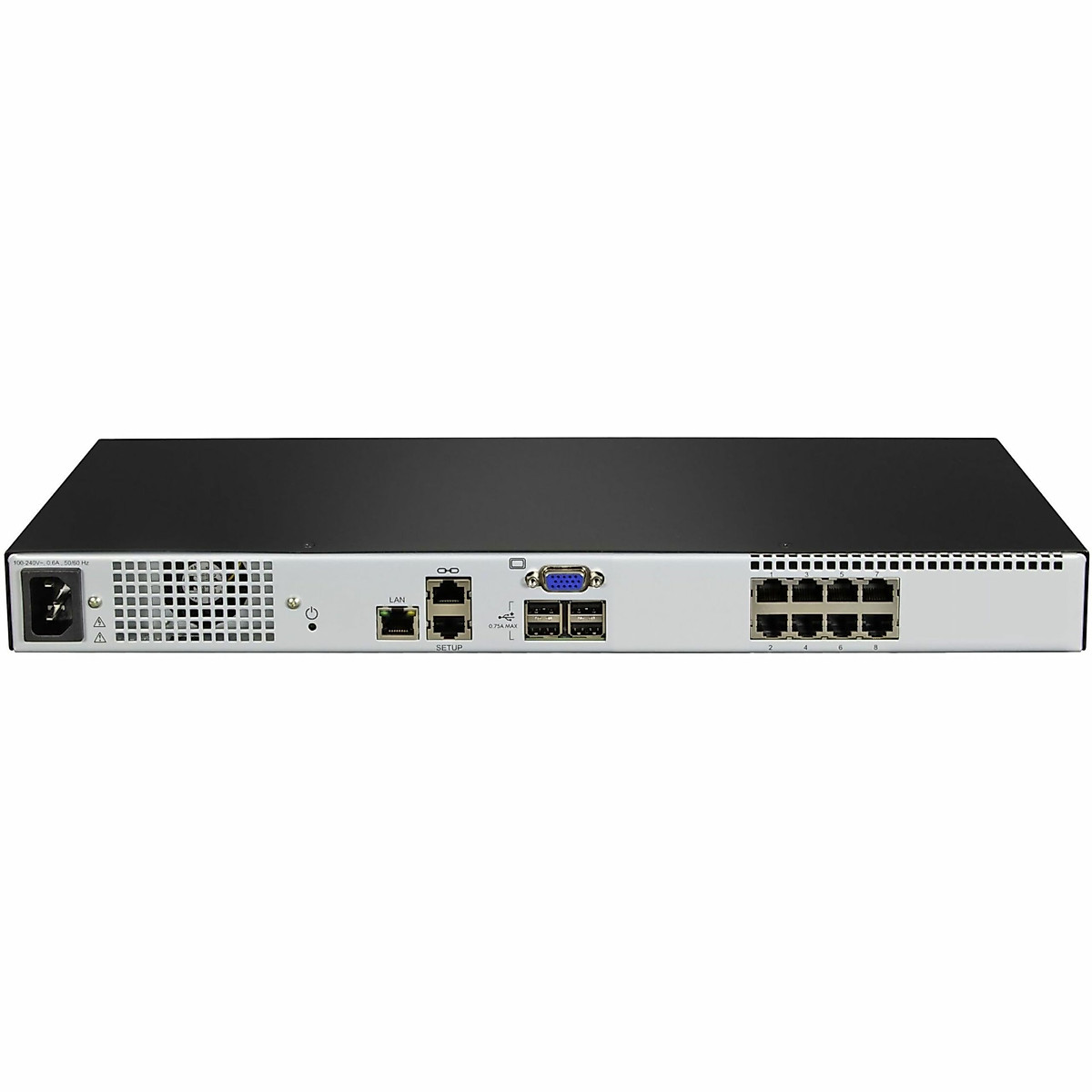 Vertiv Avocent AV3000 Rackmount KVM Over IP Switch, 8 Port KVM switches, Common Access Card (CAC), Local and Remote Access, Centralized Management, VGA, DisplayPort, DVI, HDMI, VGA Cable (AV3108-400)