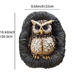 JXCBXJ Owl Tree Hugger,Garden Statues Owl,Nature Country Art Owl Figurine for Indoor Outdoor Yard Tree Decorations