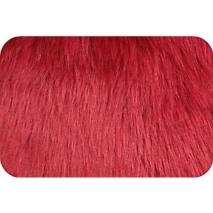 60'' Wide Faux Fur Luxury Shag Red Fabric By the Yard