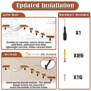 Calmbee Cat Wall Shelves, Cat Wall Furniture, Wall Mounted Cat Hammock Wooden Perch Cat Steps Cat Bridge Cat Tree Cat Climber Cats Bed Cat Cloud Board