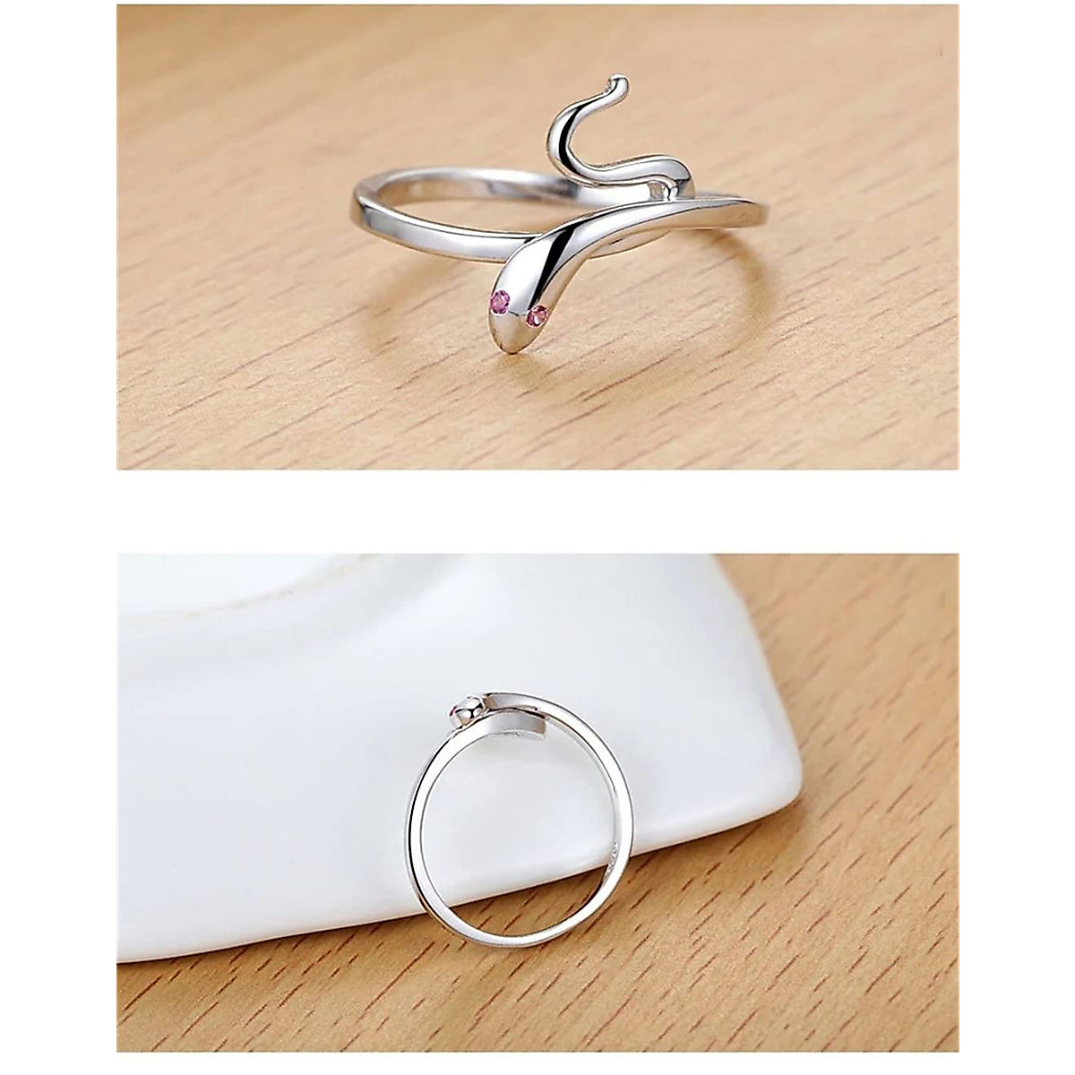 Silver Snake Shape Opening Finger Ring Adjustable Women Jewelry Party Gift New Released