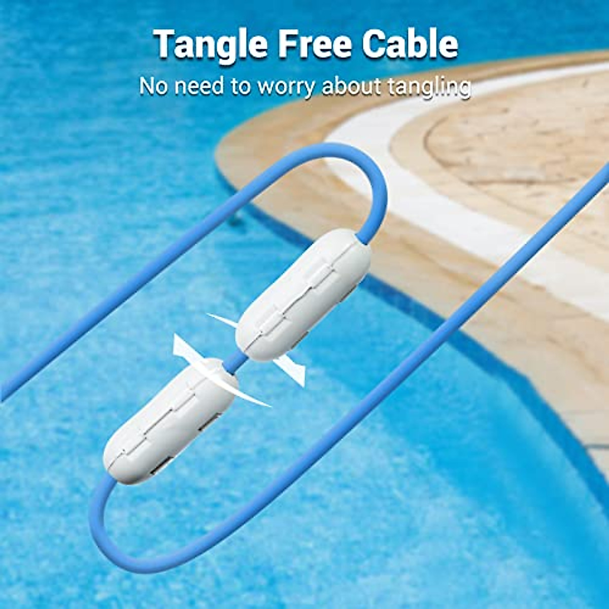 Rock&Rocker Upgraded Powerful Automatic Pool Cleaner, Robotic Pool Vacuum Cleaner with Wall Climbing, Two Larger Filter Baskets and 50FT Floated Cord, Easy to Clean Above/In-ground Swimming Pool