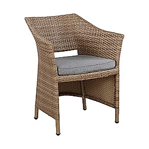 Kokoli All-Weather Conversation Set with Set of 2 Chairs with Ottomans and 17" H Accent Table