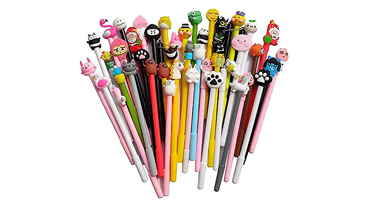 Cute Erasable Blue Gel Pens - 24 Pack for Kids and Students
