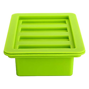 Suwimut 2 Pack Silicone Butter Mold Tray with Lid, Large 4 Cavities Rectangle Butter Maker Holds 6 Tablespoons Butter, Non-Stick Butter Container for Brownies, Homemade Butter, Herbed, Garlic Butter