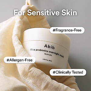 Abib Rice Probiotics Overnight Mask Barrier Jelly 2.7 fl oz I Moisturizer for Slugging Intensive Hydrating Nourishing Face Sleep Sleeping Mask for Korean Skin Care jelly eye cream clay mask glass skin