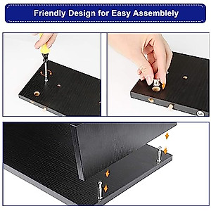 ERGO TAB Monitor Stand, Monitor Riser Wood 2 Tiers Desk Organizer Stand with Cellphone Holder, Laptop Printer Stand with Cable Management