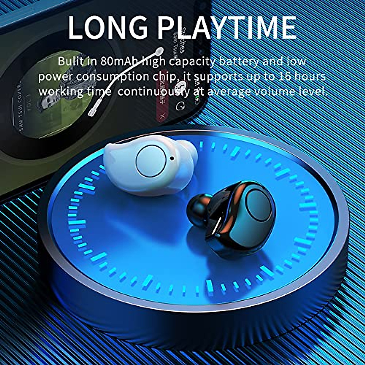 Mini Bluetooth Earphone, Invisible Wireless Headphone in-Ear Earbud with Microphone, 16 Hours Playing Time Earpiece Car Headset USB Charger for iPhone Samsung Smartphone (Nude)