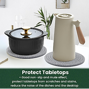 KITLAB 8 Inch Trivets for Hot Dishes, Hot Pots and Pans, Thick Heat Resistant Large Coaster for Kitchen, Hot Pads, Kitchen Essentials, Kitchen Decor for Table & Countertop, 6 Pcs