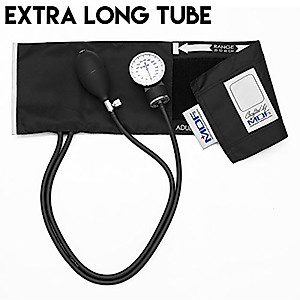 MDF Instruments, Calibra Aneroid Premium Professional Sphygmomanometer, Blood Pressure Monitor with Adult Cuff & Carrying Case, Lifetime Calibration, White Dial, Black Cuff, MDF808M11