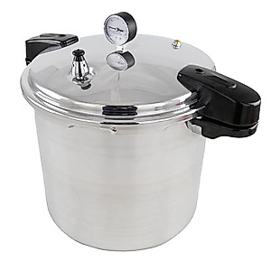 NESCO 16.9 QT MANUAL PRESSURE CANNER, PRESSURE COOKER WITH PRESSURE GUAGE, LOCKING LID, AND REMOVABLE BLOCKAGE GUARD