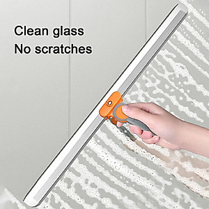 Floor Scraper, Long Handle Wiper Broom, Multi-Purpose Rotating Floor Scraper, Wet and Dry, Kitchen Sweeping Hair, Tile Pet Hair Floor Glass Window Water Foam Deep Cleaning