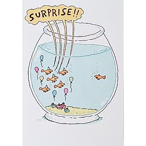Surprise Birthday Party Greeting Card with Goldfish Fish - May You Feel As Loved As You Are