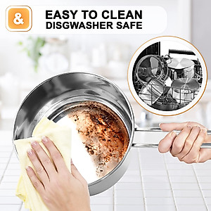 10-Piece Stainless Steel Pots and Pans Set, Kitchen Cookware Sets, Induction Pots and Pans, Cooking Set with Glass Lids, Frying Pans & Saucepan Compatible with All Stovetops