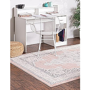 Unique Loom Parker Collection Area Rug - Merakli (10' x 14' Rectangle, Rose/Gray)